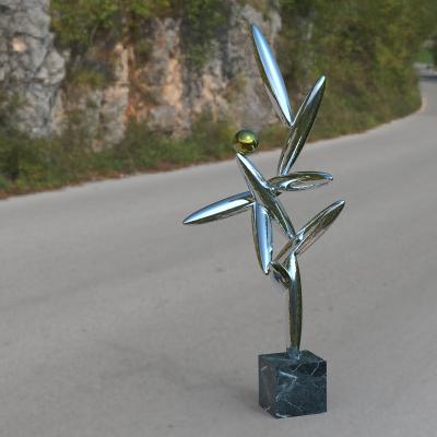 China Outdoor Decorative Stainless Steel Polished Balance Sculpture 150cm Height for sale