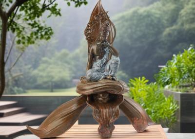 China Antique Brass Buddha Statue 20cm Sitting Copper Sculpture Bronze Metal Artwork Collectible for sale