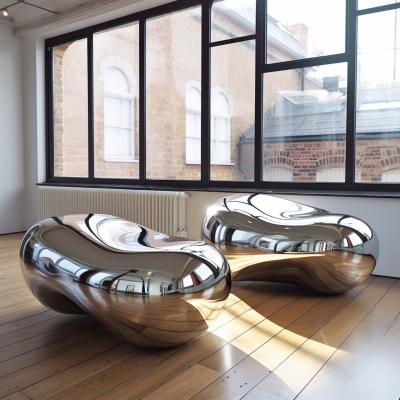 China Impressions Stainless Steel Sculpture 200cm Custom Size for Hotels Villas for sale