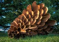China Corten Steel Rusty Pine Cone Sculpture 100cm Garden Art Decor for sale