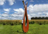 China Outdoor Corten Steel and Stainless Steel Love Sculpture 200cm Custom Size for sale