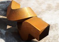 China Contemporary Corten Steel Abstract Sculpture Rusty Finish 1m Custom Size Art Decoration for sale