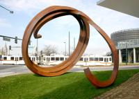 China Large Corten Steel Sculpture 150cm Rusty Outdoor Garden Decoration for sale