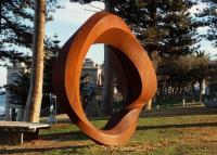 China Corten Steel Garden Sculpture - 250cm Height Abstract Outdoor Art with Weather-Resistant Rust Finish for sale
