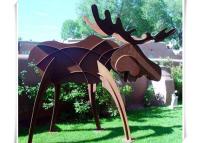 China Abstract Corten Steel Moose Statue - 160 cm Outdoor Garden Art with Rust Patina Finish for sale