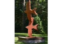 China Corten Steel Birds Sculpture 160 cm Abstract Garden Art Outdoor Decoration for sale