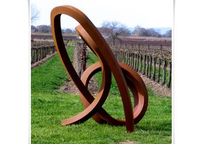 China Outdoor Corten Steel Sculpture 250cm Height Abstract Metal Art Garden Decoration Customizable for sale