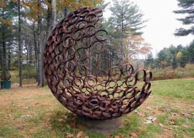 China Corten Steel Hemispheres Sculpture 200cm Height Outdoor Garden Decoration for sale