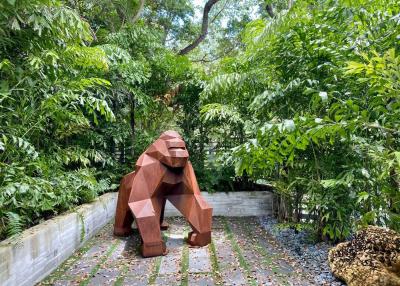 China Large Corten Steel Geometry Ape Sculpture 200cm Height for Garden Decoration for sale