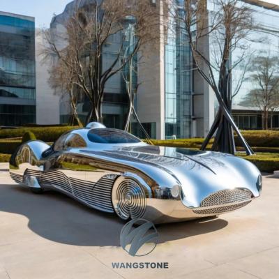 China Custom Stainless Steel Car Sculpture 200cm for Urban Landscape Decoration for sale