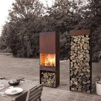 China Corten Steel Wood Burning Fireplace - 180 cm Height Weather Resistant Outdoor Fire Pit for Garden & Patio for sale