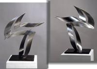 China Customized Stainless Steel Art Sculpture 100cm Brushed Finish Indoor Decorative for sale