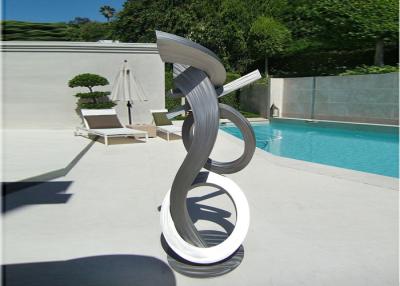 China Brushed Stainless Steel Swimming Pool Sculpture 200cm Custom Height Garden Art for sale