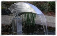 China Stainless Steel Water Feature Wave Outdoor Garden Pond Fountain Brushed Finish Custom Size for sale