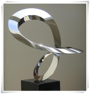 China Polished Abstract Stainless Steel Sculpture 100cm Custom Height Indoor Outdoor Art for sale