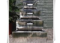 China Polished Stainless Steel Water Feature 150cm Height Customizable Outdoor Fountain for sale