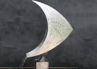 China Custom Size Stainless Steel Water Feature Wave Shape Brushed Finish for Garden Fountain Decoration for sale