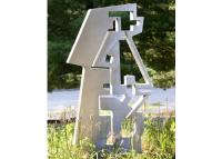 China Custom Stainless Steel Painted Metal Sculpture Abstract Outdoor Garden Decor 200cm for sale