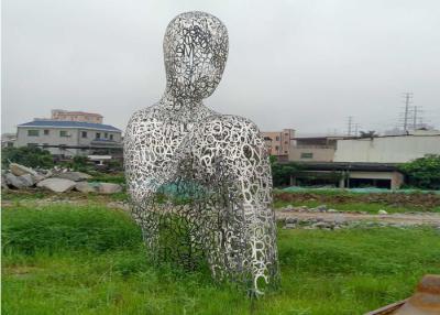 China Large Modern Stainless Steel Outdoor Human Figure Metal Sculpture 316L Custom Size for sale