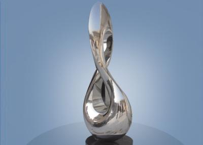 China Contemporary Abstract Stainless Steel Metal Sculpture 100 cm Mirror Polished Home Decoration for sale