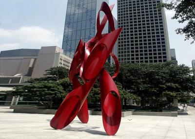 China Custom Stainless Steel Red Painted Abstract Sculpture for City Decoration 1 Set for sale