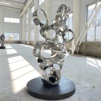 China Decorative Circle Mirror Polished Stainless Steel Metal Art Sculpture Custom Size for sale