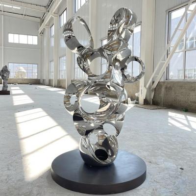 China Decorative Circle Mirror Polished Stainless Steel Metal Art Sculpture Custom Size for sale