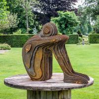 China Life Size Corten Steel Abstract Human Figure Sculpture for Garden Outdoor Rusty Finish Custom Size for sale