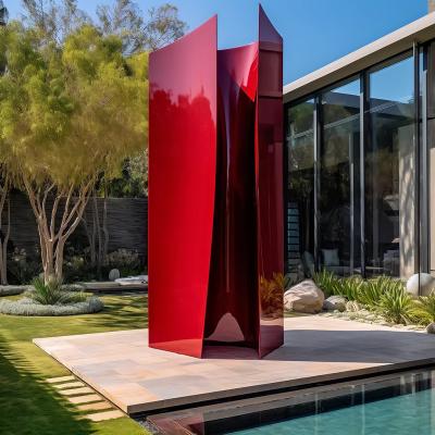 China Stainless Steel Red Painted Metal Sculpture 500cm H for Public Park Decoration for sale