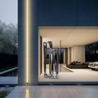 China Stainless Steel Geometric Art Sculpture 200cm Customizable for Urban Landscape Decoration for sale