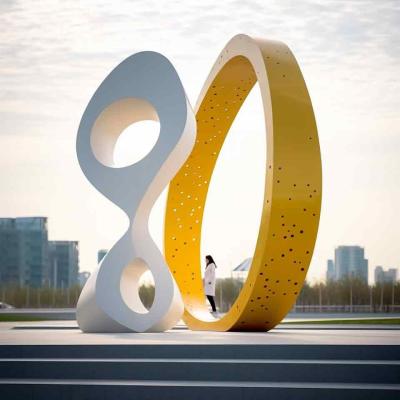 China Modern Colorful Large Stainless Steel Statue Sculpture 200 cm Custom Size for sale