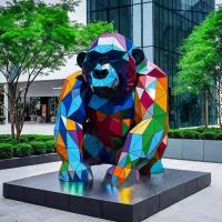 China Laser Cut Stainless Steel Monkey Sculpture 200cm Garden Decoration for sale