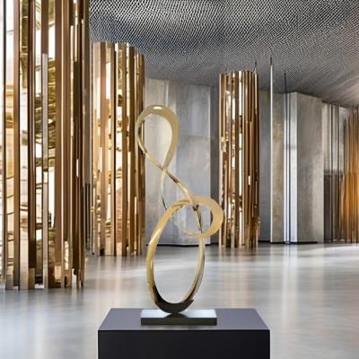 China Modern Stainless Steel Abstract Sculpture Custom Plated Interior Metal Art 1 pc for sale
