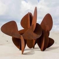 China Abstract Corten Steel Outdoor Sculpture Custom Rusty Finish Decorative Art for sale