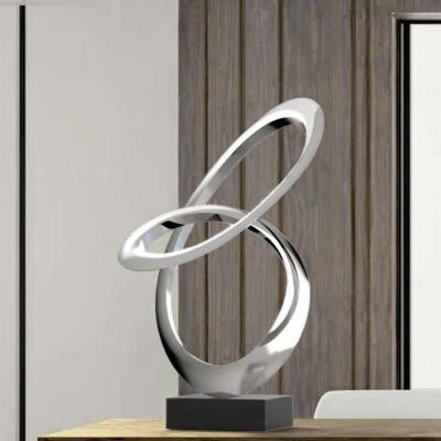China Mirror Polished Stainless Steel Abstract Sculpture Modern Metal Art Custom Size 1 pc for sale