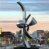 China Modern Art Large Stainless Steel Landscape Sculpture Custom Size Outdoor Hotel Park Display for sale