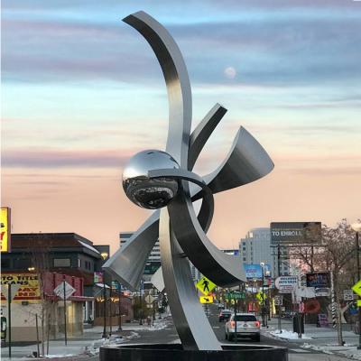 China Modern Art Large Stainless Steel Landscape Sculpture Custom Size Outdoor Hotel Park Display for sale
