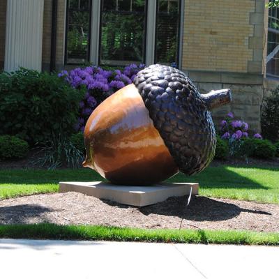 China Giant Brass Bronze Casting Acorn Outdoor Sculpture Statue Custom Size Painted Finish for sale