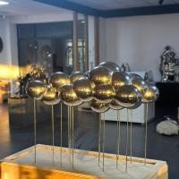 China Stainless Steel Modern Mirror-finished Abstract Cloud Shaped Sculpture for sale