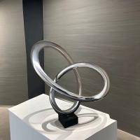 China Stainless Steel Abstract Sculpture 65cm Mirror Finish Modern Art Decor for sale