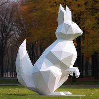 China Fiberglass Rabbit Sculpture Painted Animal Decorative Art Custom Size Outdoor Garden for sale