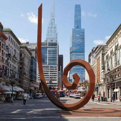 China Large Rust Metal Art Outdoor Urban Park Landscape Weathering Steel Sculpture Custom Size for sale