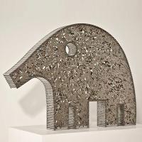 China Stainless Steel Floral Elephant Sculpture 70cm 120cm Abstract Animal Art for Indoor Outdoor Decor for sale