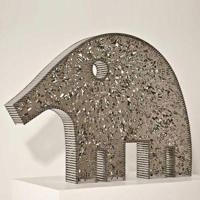 China Stainless Steel Floral Elephant Sculpture 70cm 120cm Abstract Animal Art for Indoor Outdoor Decor for sale