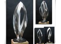 China Stainless Steel Garden Sculpture 100cm Height Brushed Finish Abstract Art for sale