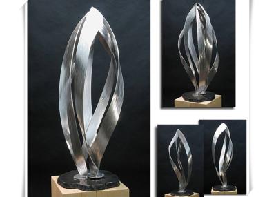 China Stainless Steel Garden Sculpture 100cm Height Brushed Finish Abstract Art for sale