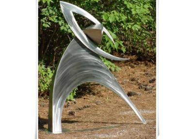 China Customized Stainless Steel Abstract Metal Garden Sculpture 150cm Brushed Finish for sale