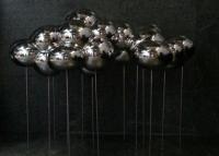 China Polished Stainless Steel Cloud Sculpture 100 cm Modern Home Decoration Art for sale