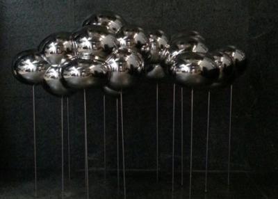China Polished Stainless Steel Cloud Sculpture 100 cm Modern Home Decoration Art for sale