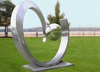 China Stainless Steel Heart Sculpture 200cm Brushed Finish Outdoor Yard Art Decoration for sale